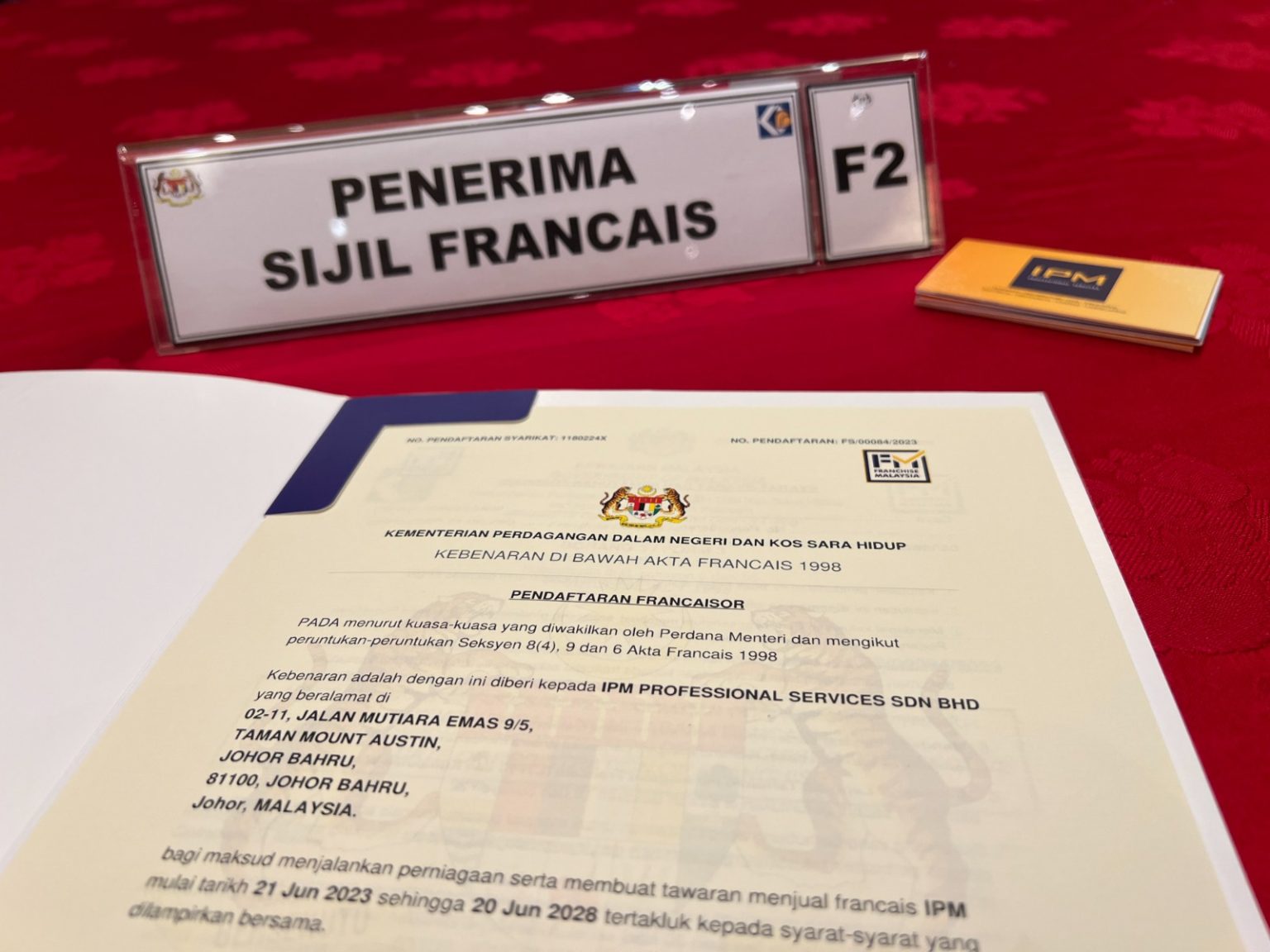 Franchise & Consultant Registration Approval Certificate Presentation ...